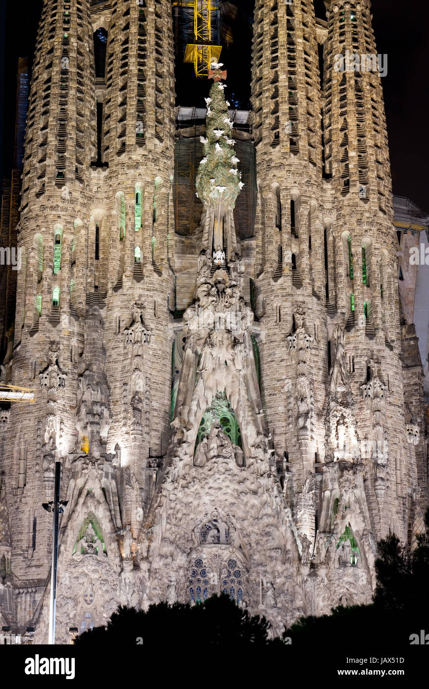 Famous architecture masterpiece Sagrada Familia in Barcelona, Spain ...