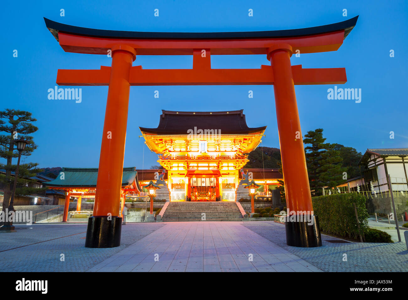 Fushimi Inari Shrine at dusk Kyoto Japan Stock Photo - Alamy