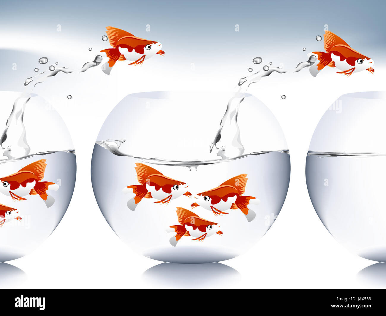 A goldfish jumping out of the water to escape to freedom Stock Photo ...