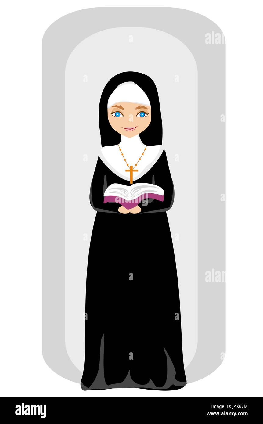 Vector illustration of nun Stock Photo - Alamy