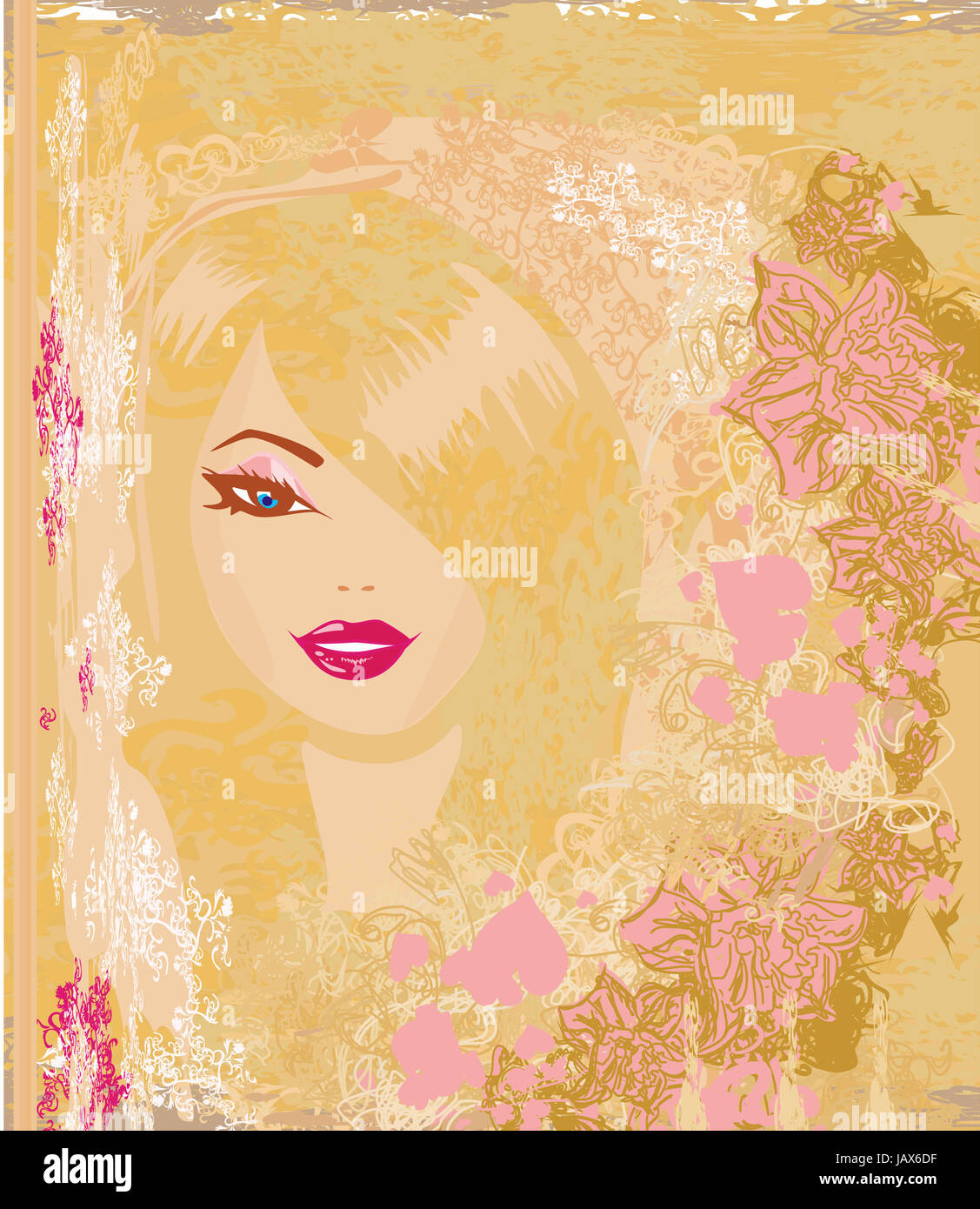 Abstract Beautiful Woman poster Stock Photo - Alamy