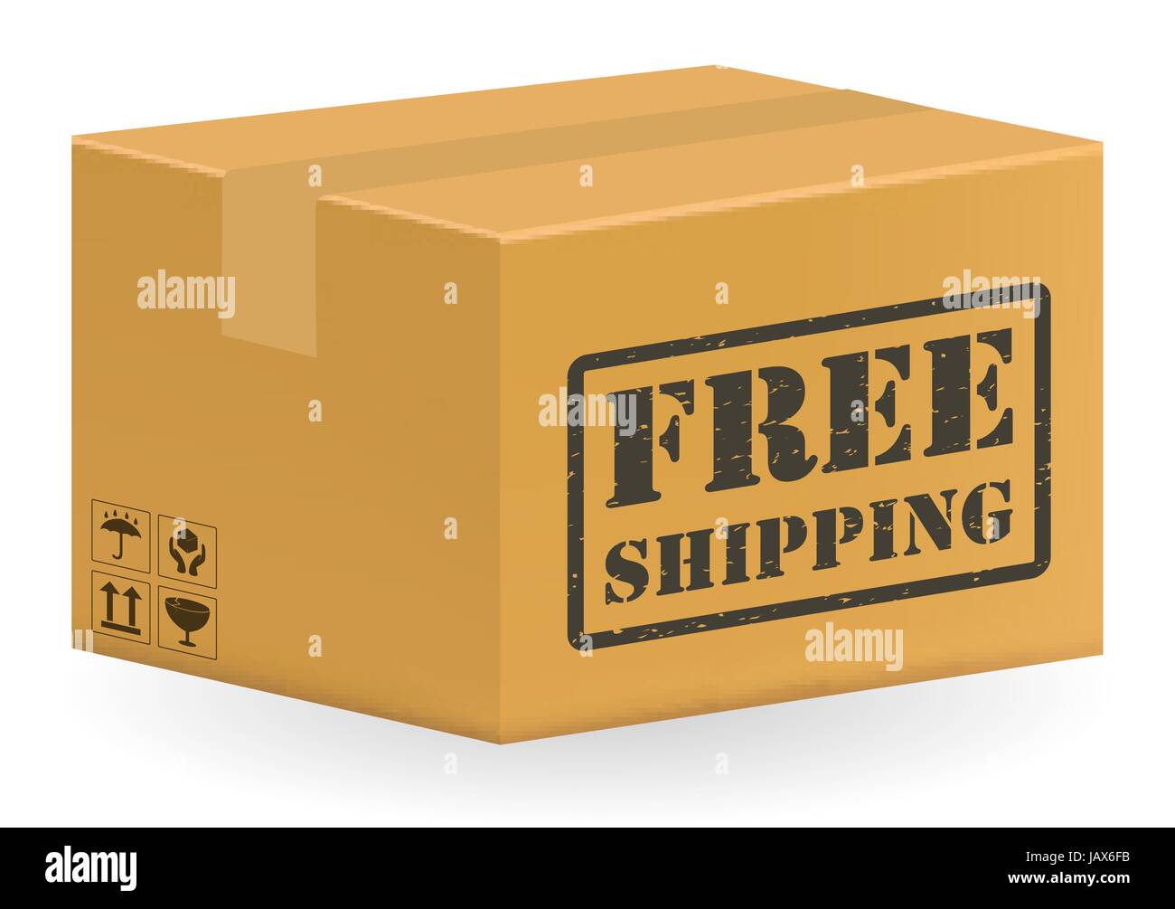 brown package product box with free shipping Stock Vector Image & Art ...