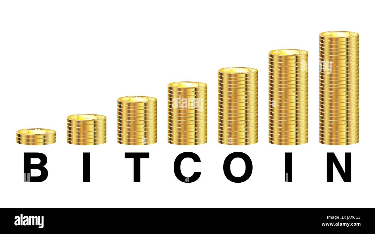 bitcoin with coin graph logo on a white background Stock Vector Image ...