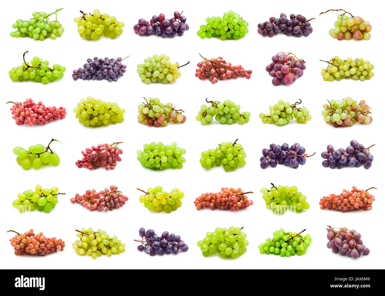 Collection of grapes isolated on white background Stock Photo - Alamy