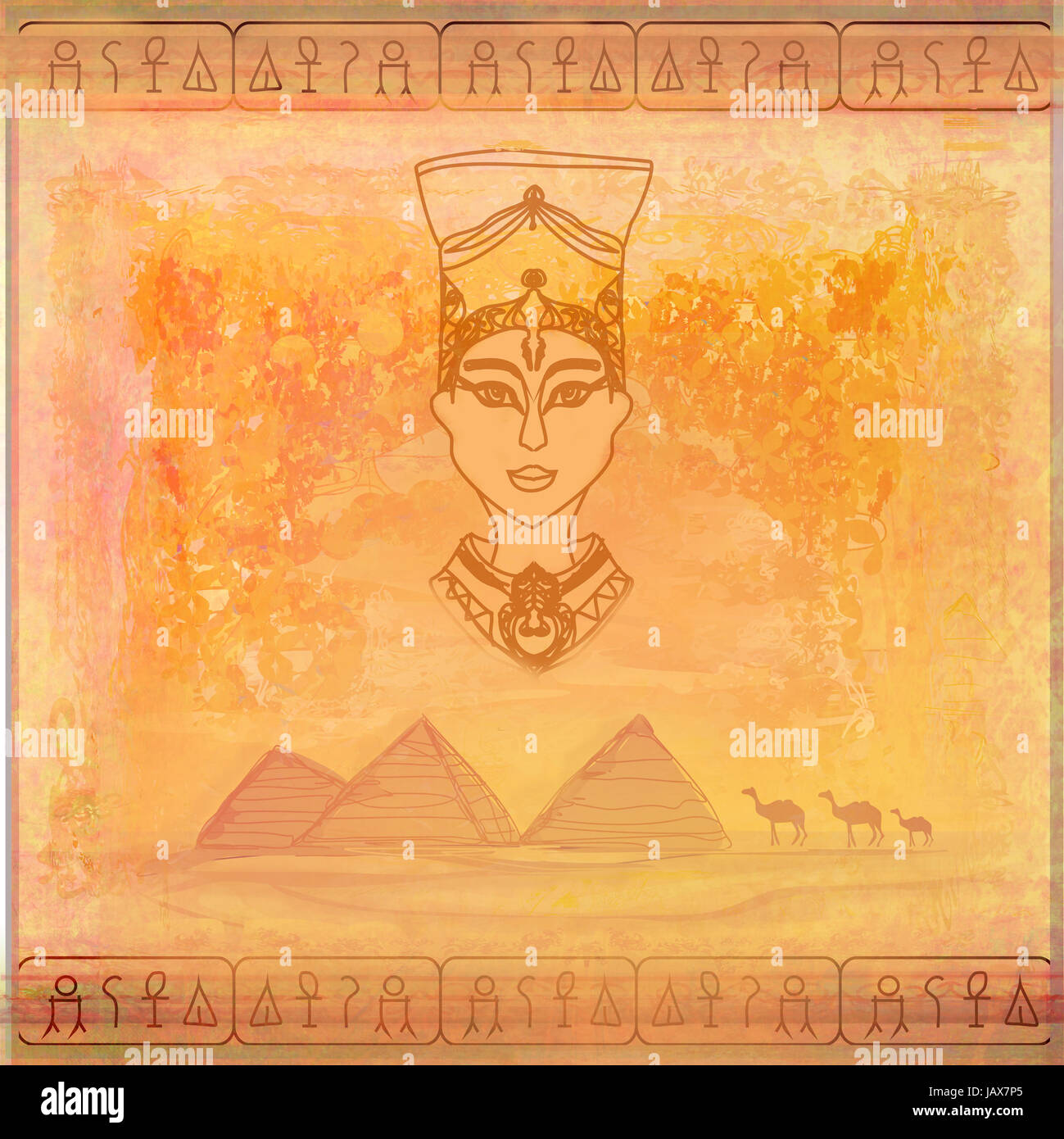 old paper with Egyptian queen Stock Photo - Alamy