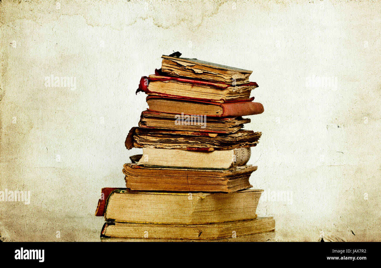 Vintage photo pile of old books Stock Photo - Alamy