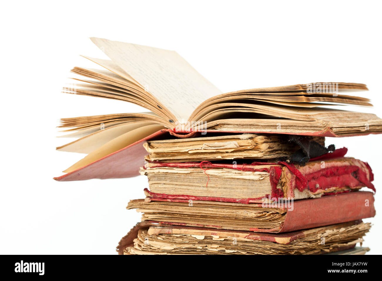 Pile of Old books isolated on white Stock Photo - Alamy