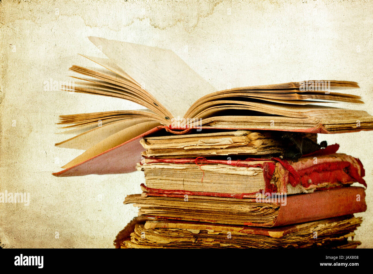 Vintage photo pile of old books Stock Photo - Alamy