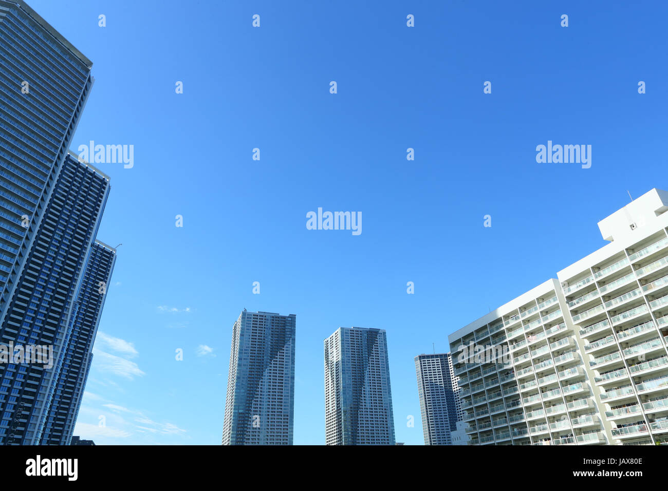 Skyscrapers and blue sky, Tokyo, Japan Stock Photo - Alamy