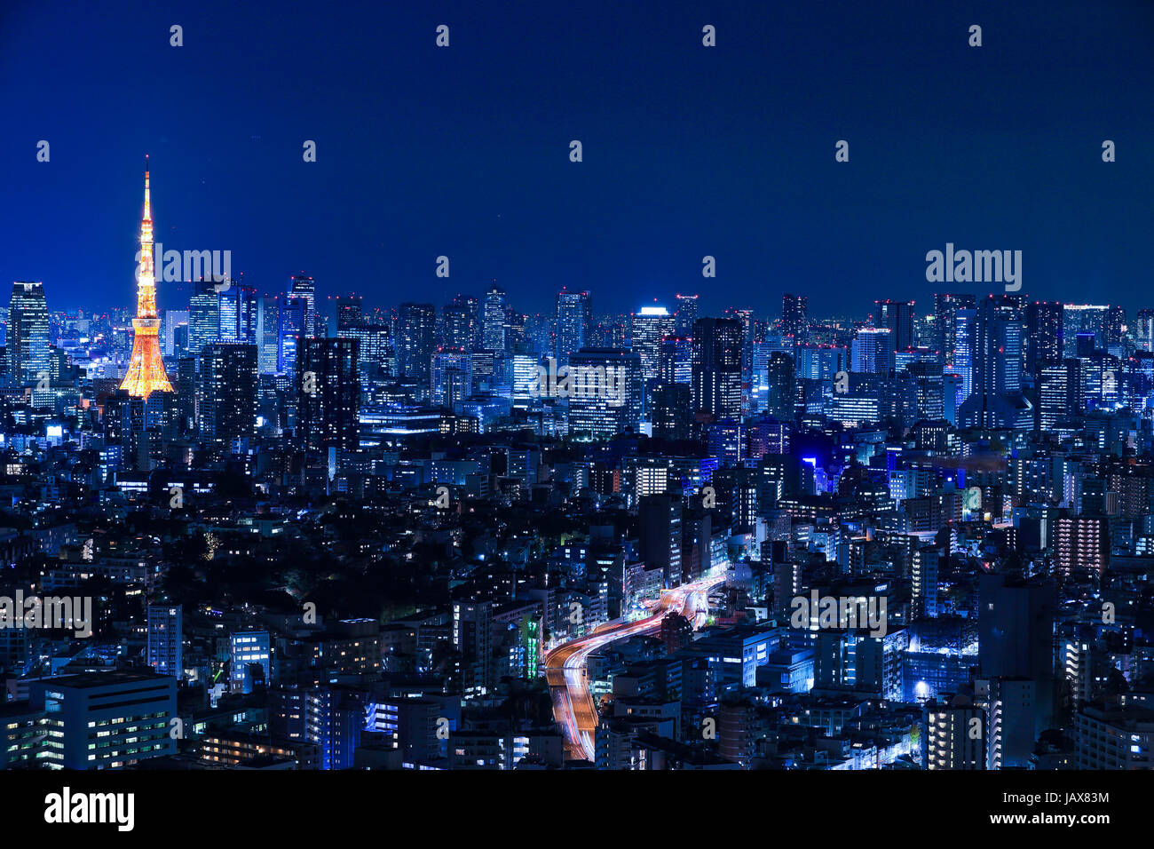 Tokyo cityscape at night, Tokyo, Japan Stock Photo - Alamy