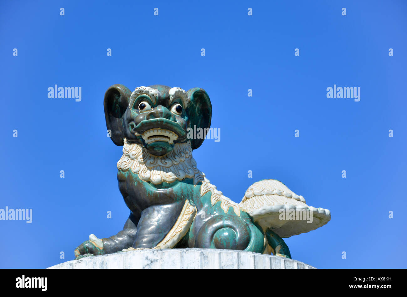 Shisa figure, a traditional guard at the japanese island Okinawa Stock ...