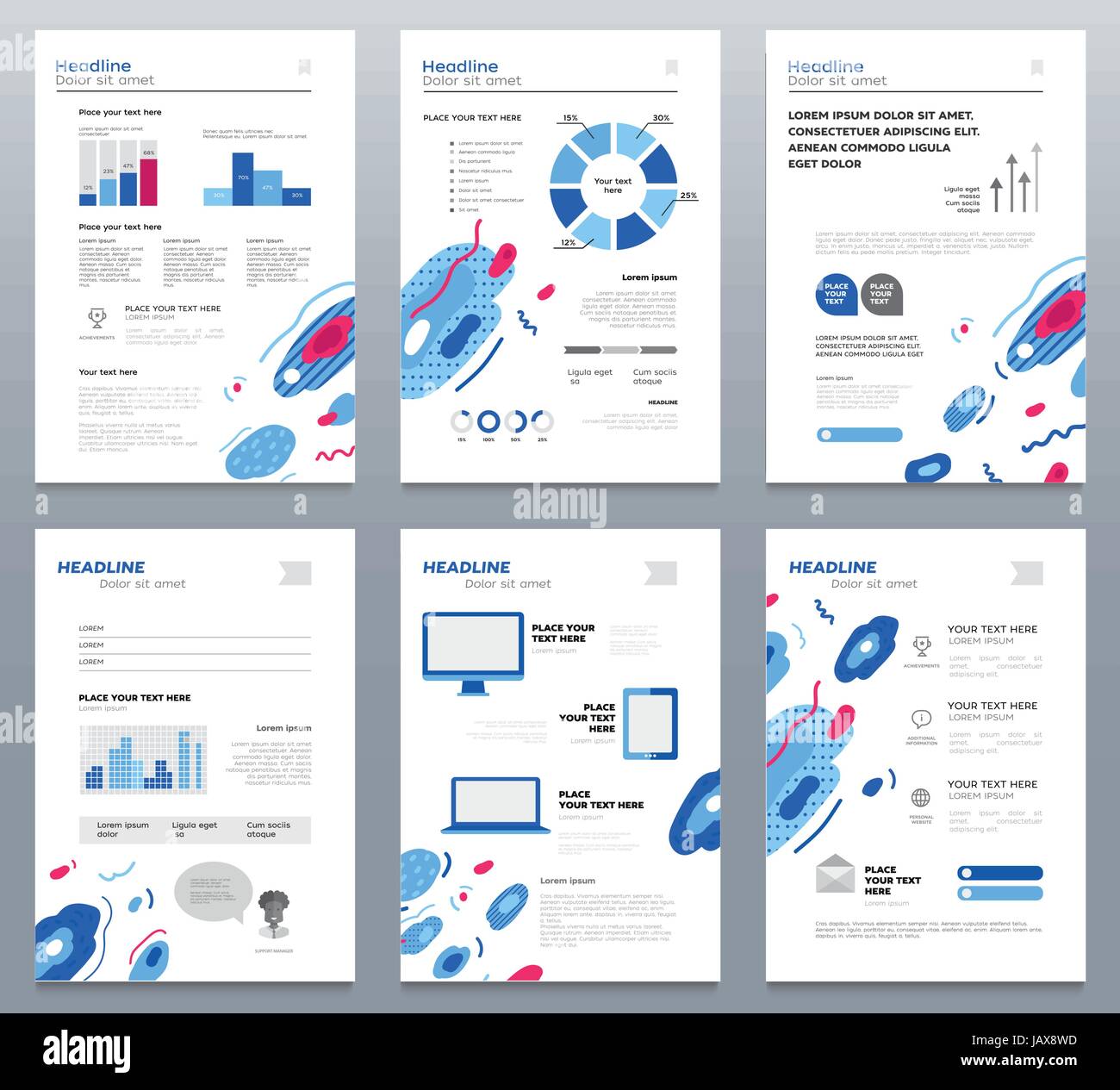Presentation booklets - vector template a4 pages set Stock Vector Image ...