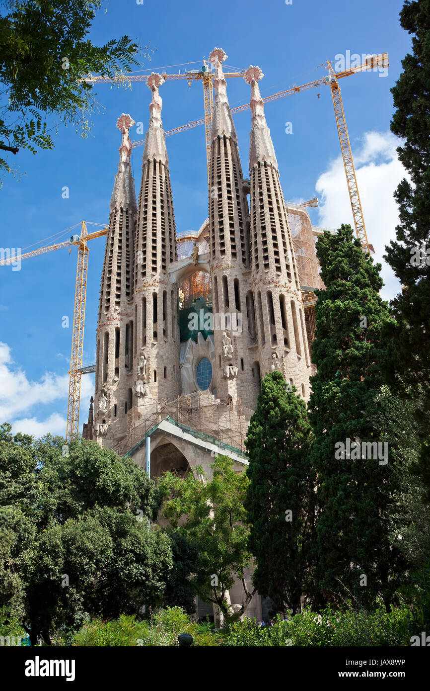 Famous architecture masterpiece Sagrada Familia in Barcelona, Spain ...