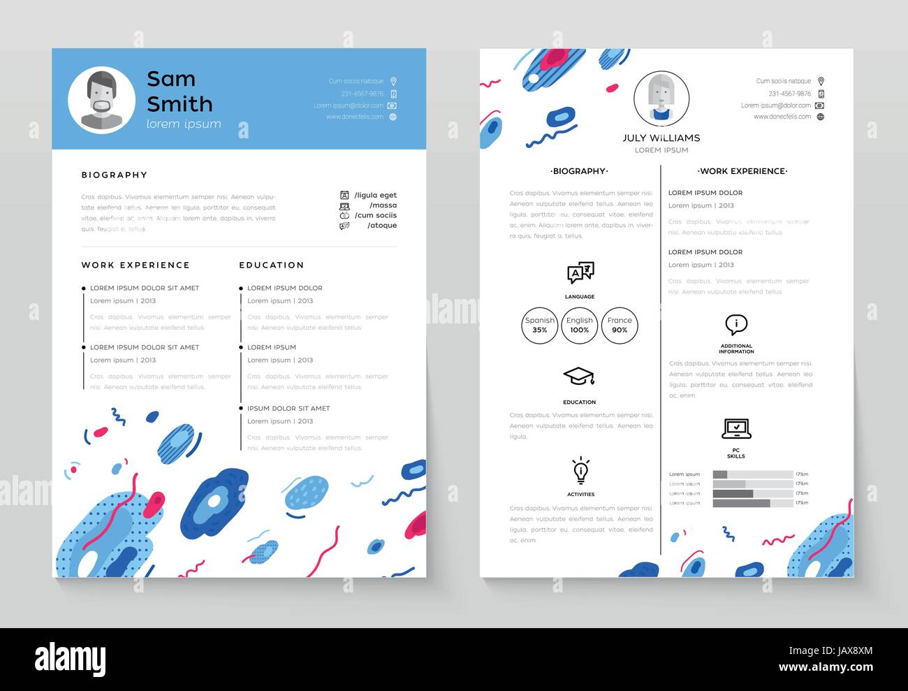 Personal Resume - vector template illustration Stock Vector Image & Art ...