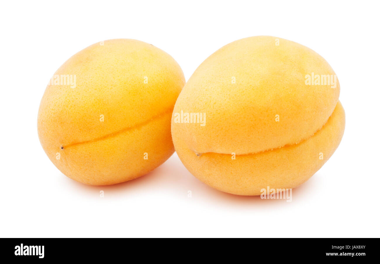 Fresh sweet apricots isolated on white background Stock Photo - Alamy