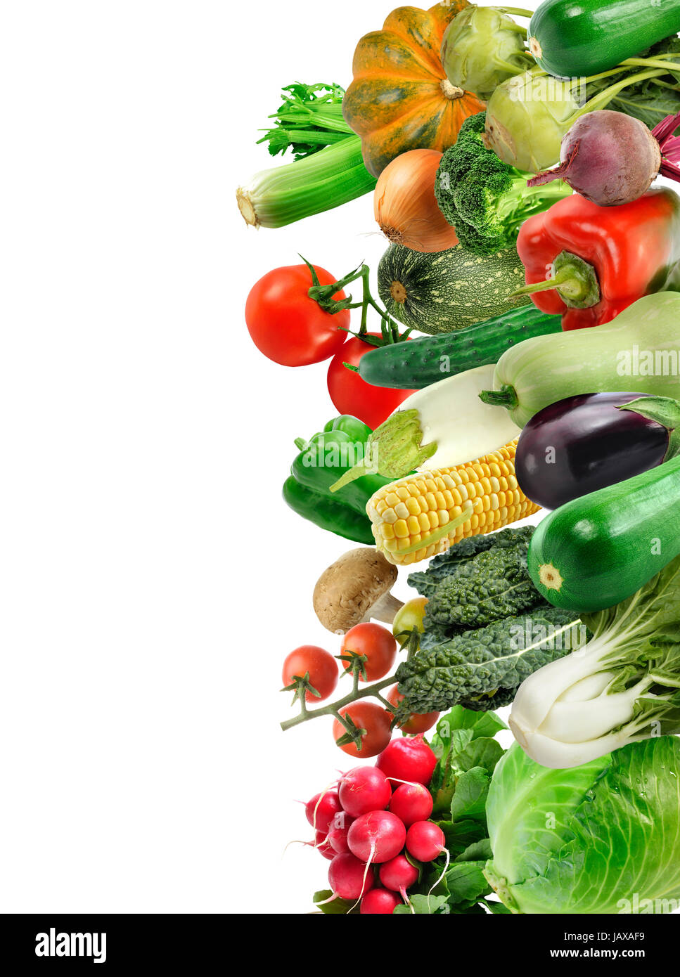 Fresh Vegetables Collection Isolated On White Stock Photo - Alamy