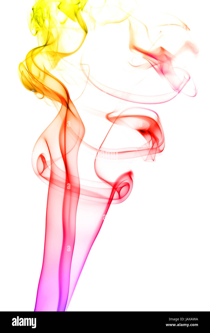 colorful smoke on white background Stock Photo - Alamy