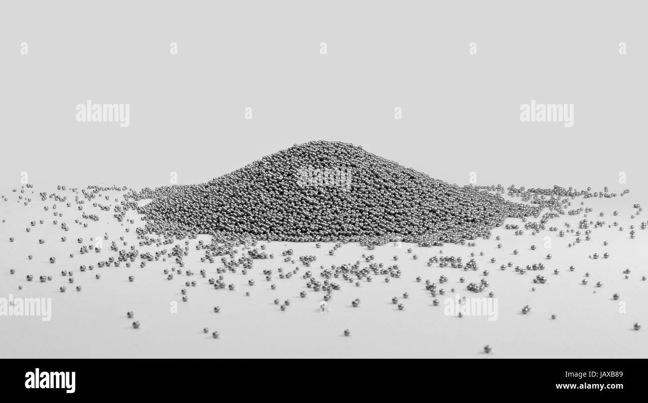 pile of silver metallic beadlets in light grey back Stock Photo - Alamy