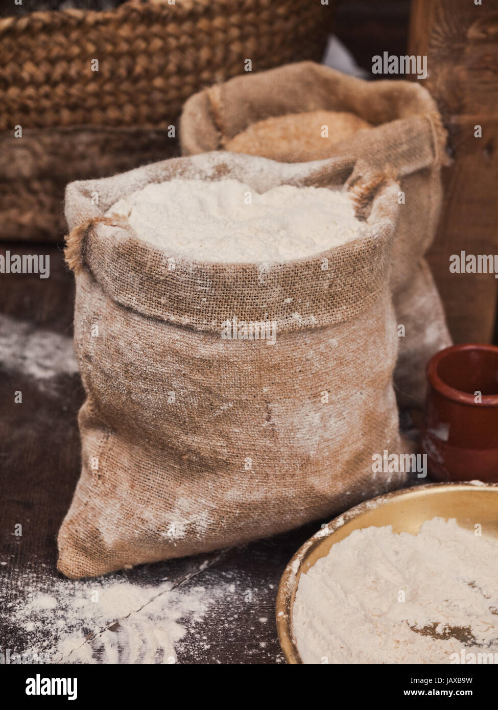 Flour in a sack Stock Photo - Alamy