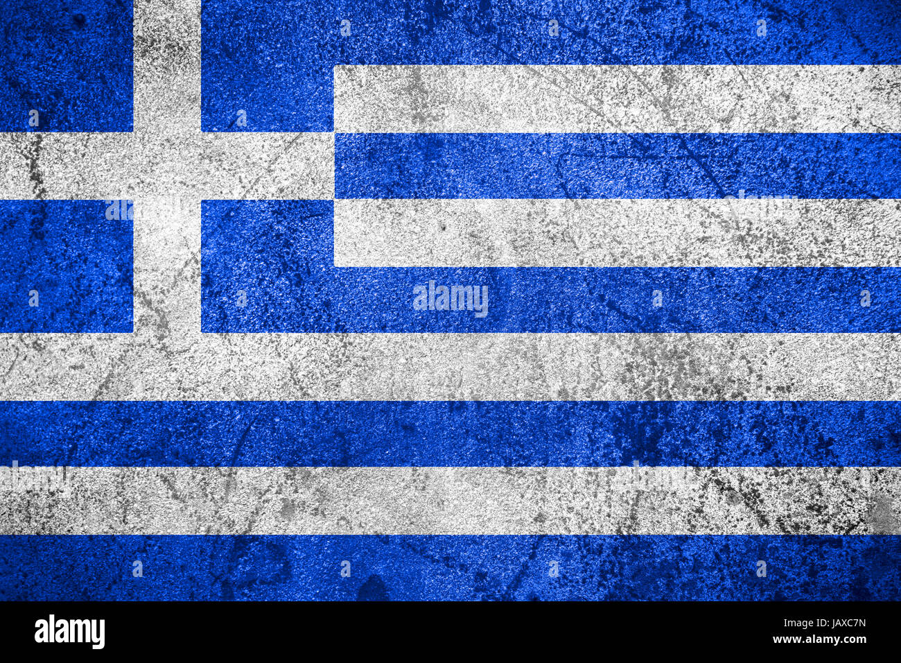 flag of Greece or Greek banner on rough metal background Stock Photo ...