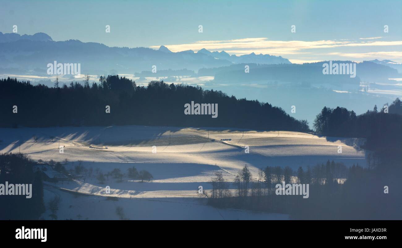 in winter haze Stock Photo - Alamy