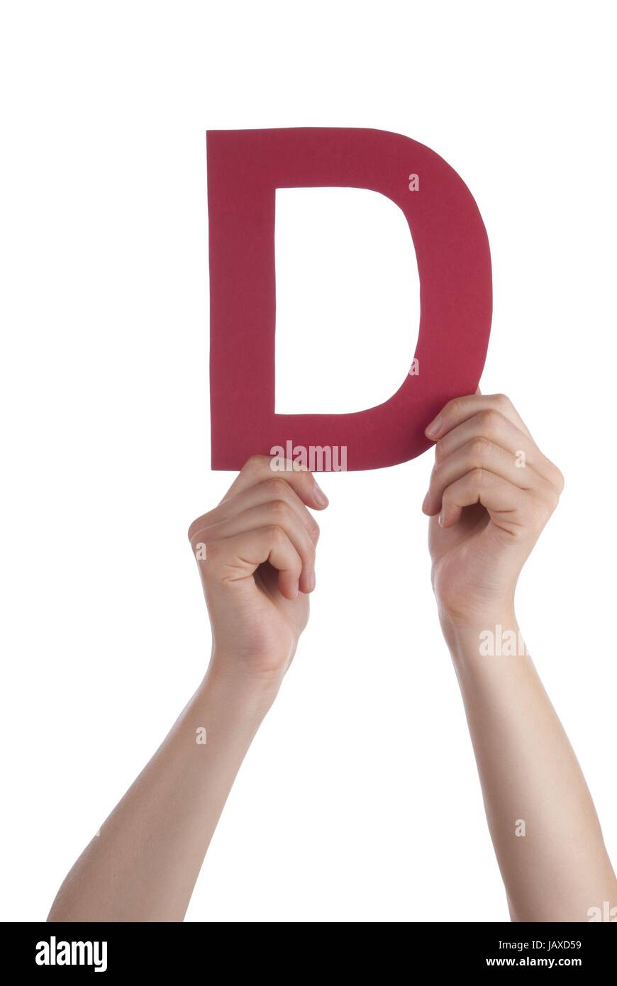 A Hand Holding a Red D, Isolated Stock Photo - Alamy