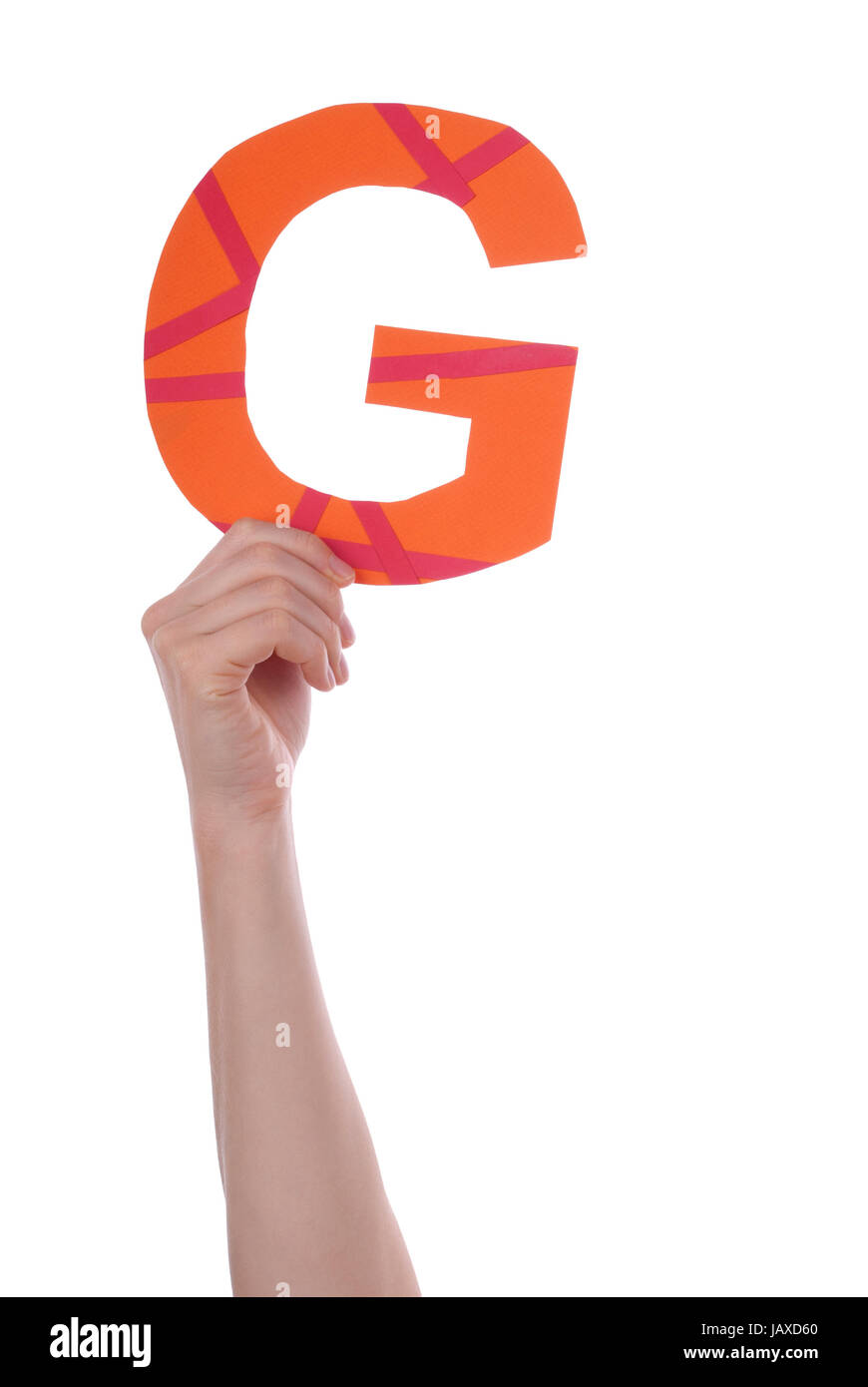 A Person Holding a Colorful G, Isolated Stock Photo - Alamy