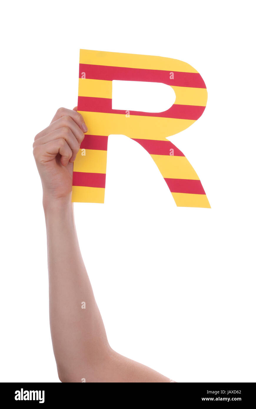 A Hand Holding a Colorful R, Isolated Stock Photo - Alamy