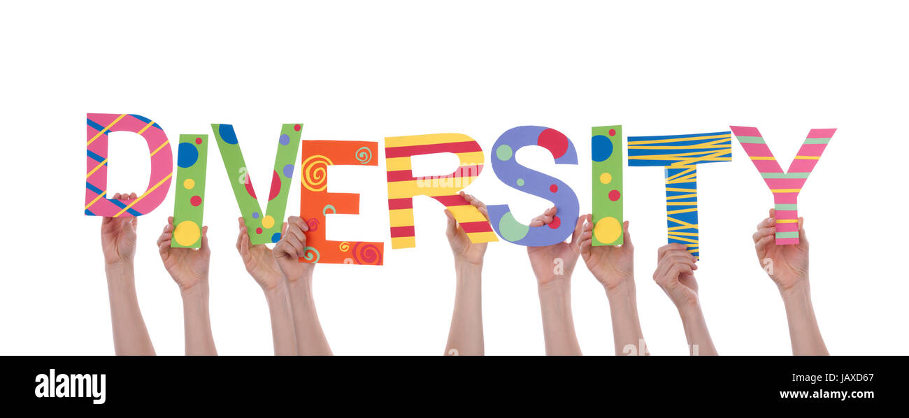 Many People Holding the Colorful Word Diversity, Isolated Stock Photo ...