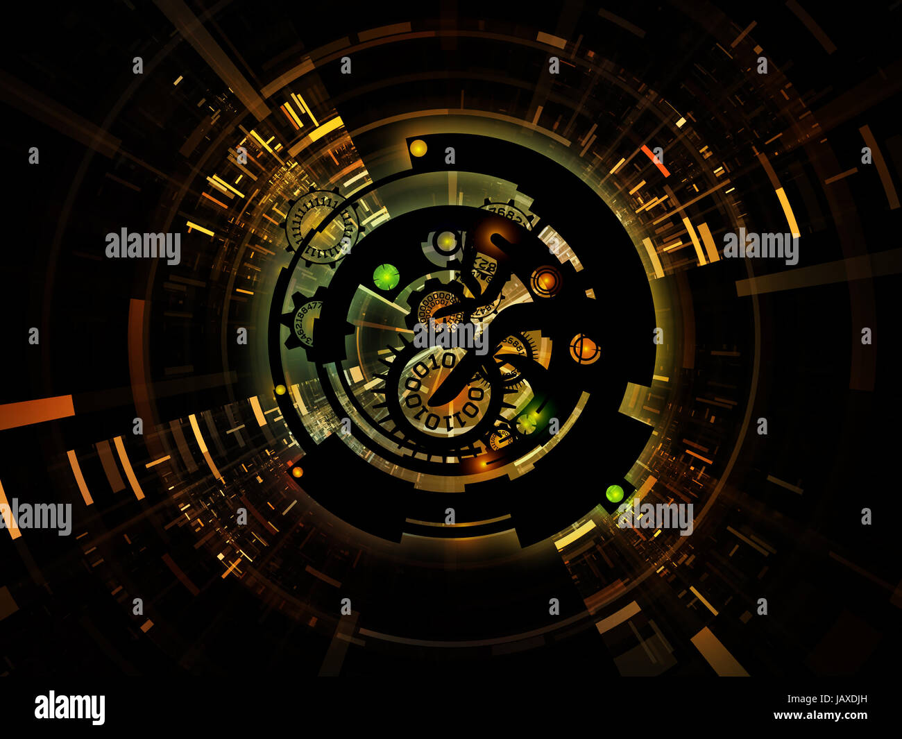 Differential Engine Series. Abstract design made of gears, numbers and ...