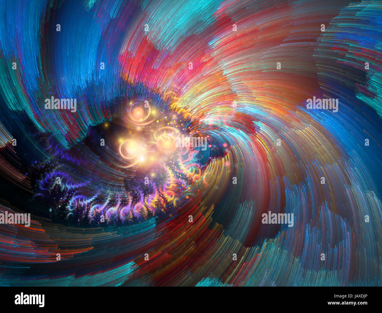 Interplay of vibrant strands of color on the subject of creativity and ...