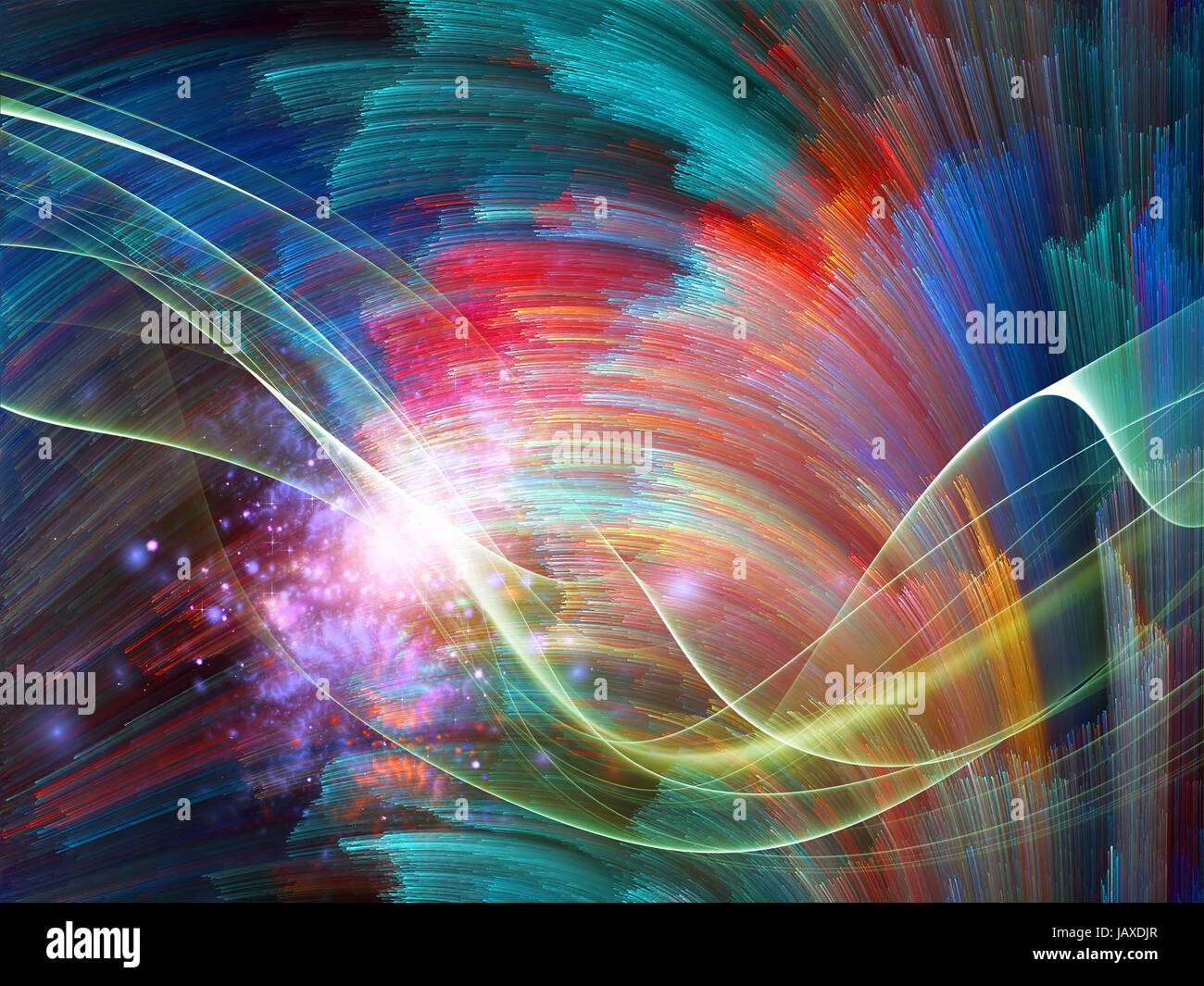 Interplay of vibrant strands of color on the subject of creativity and ...