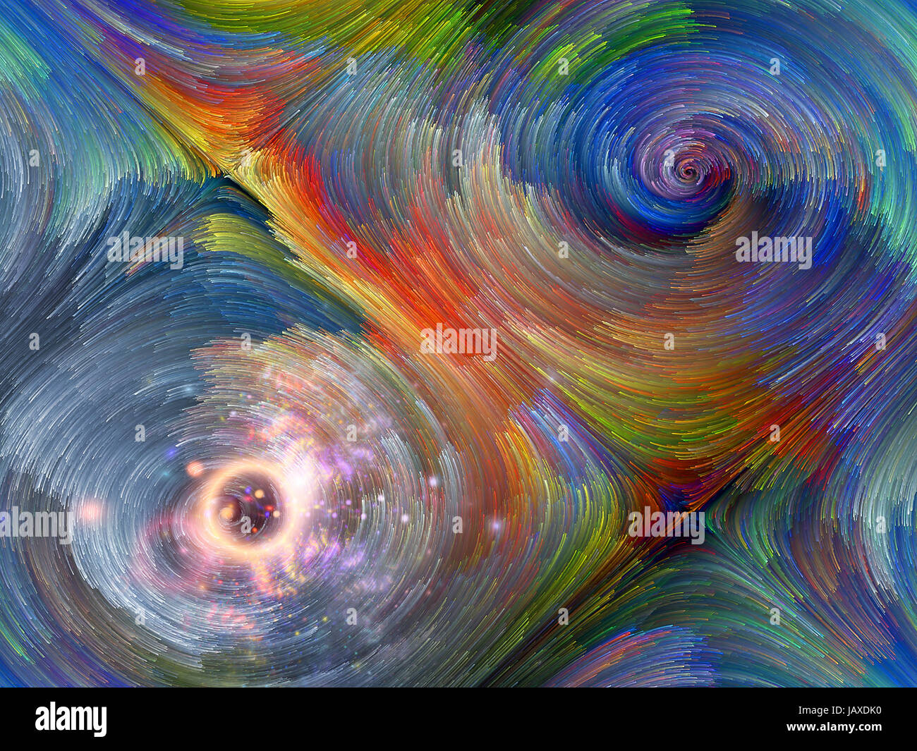 Interplay of vibrant strands of color on the subject of creativity and ...