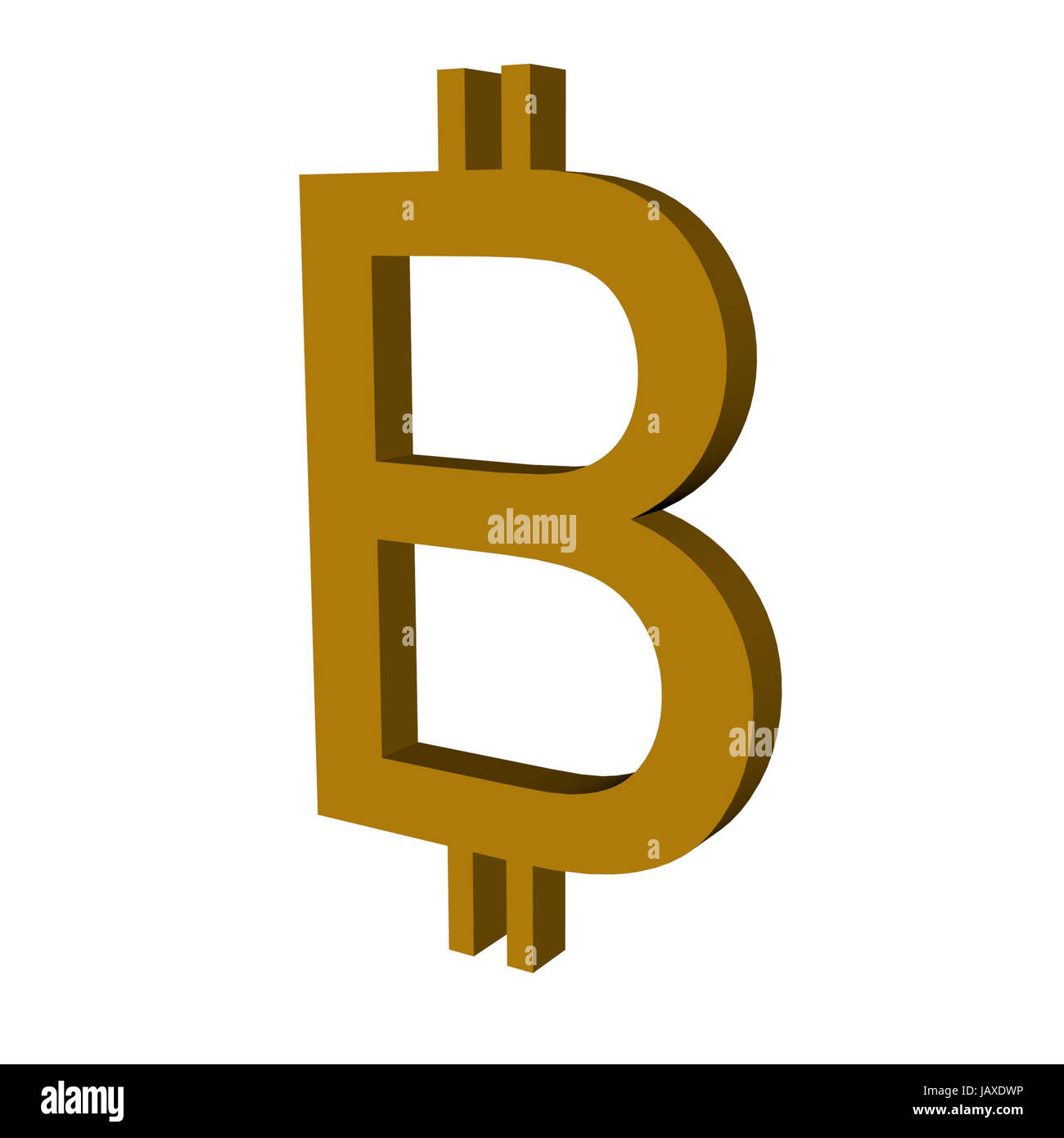 Bitcoin symbol isolated over white, 3D render Stock Photo - Alamy