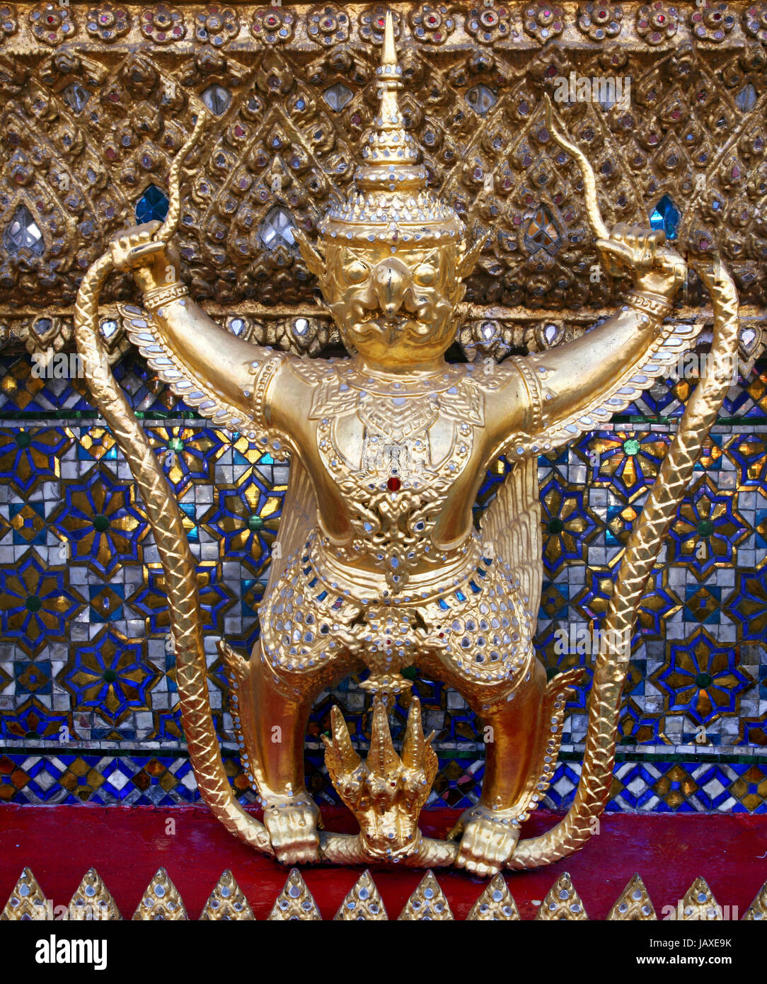 Golden Garuda bird ornamental at Wat Phra Keao Temple in Grand Palace ...