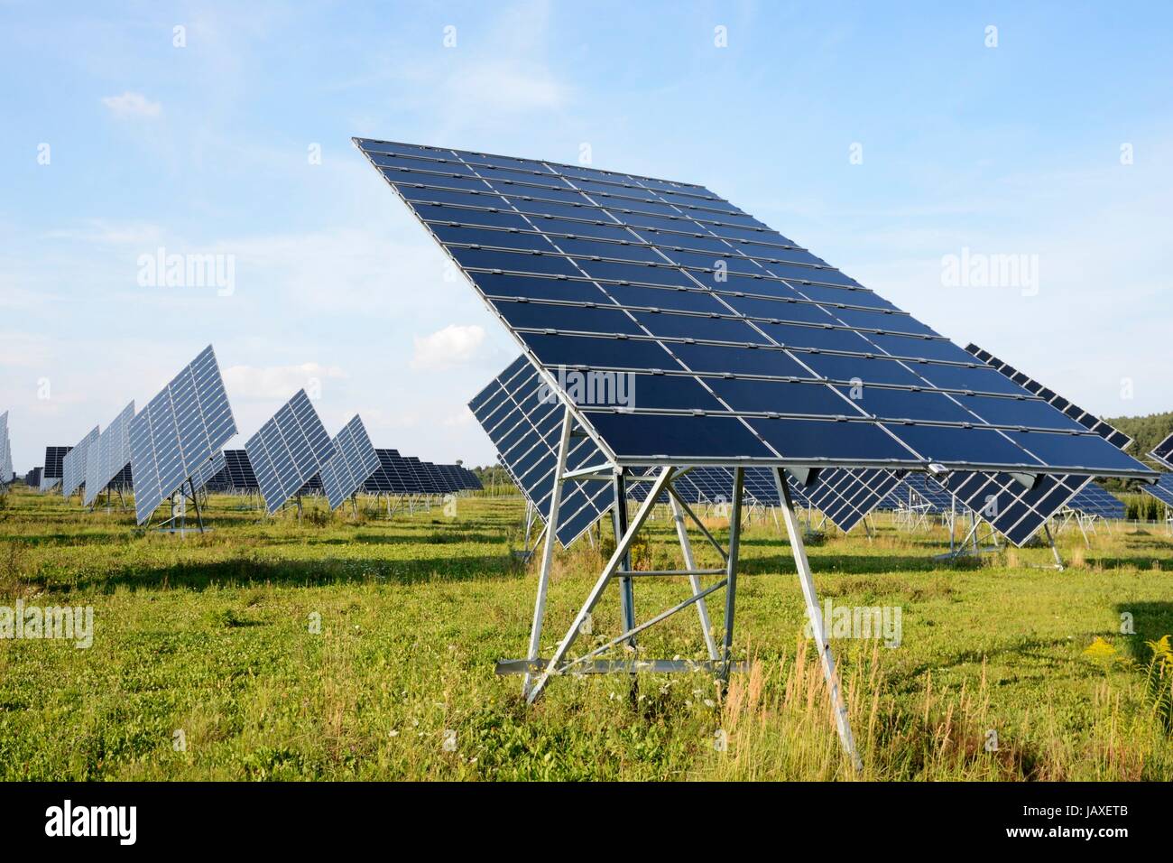 Solar park with huge solar panels Stock Photo - Alamy