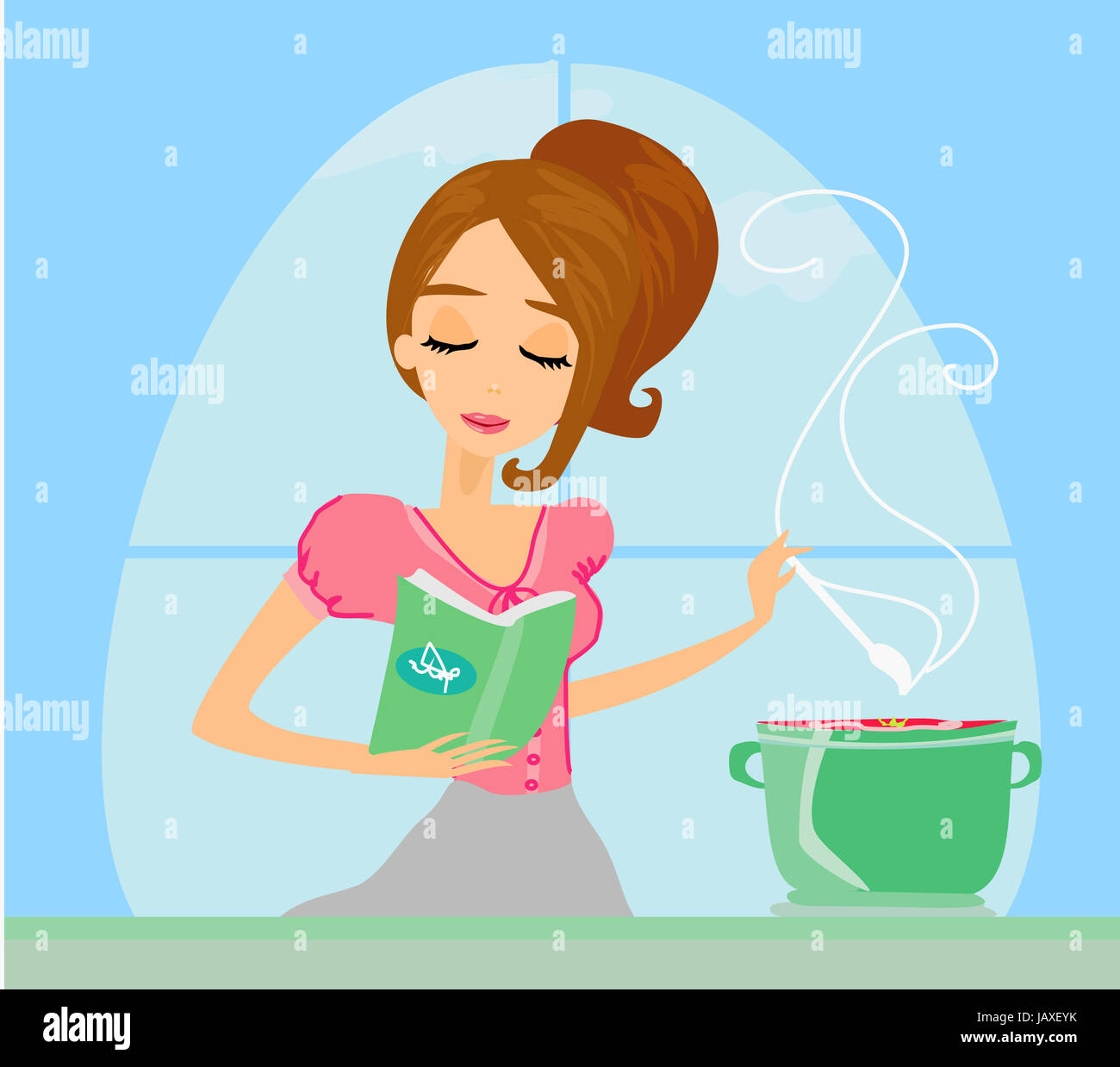 Beautiful chef lady cooking food dinner lunch hi-res stock photography ...