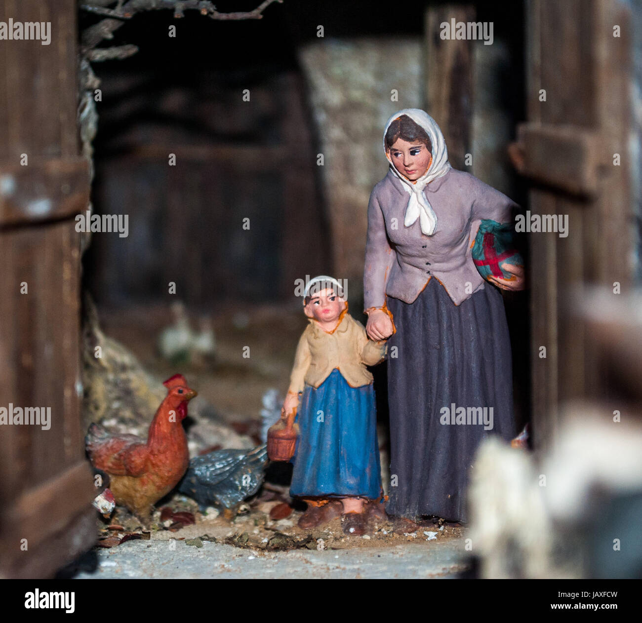 traditional Neapolitan Christmas crib with the typical characters Stock ...