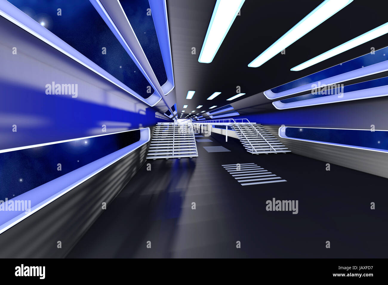 Space station Interior. 3D Architecture visualization Stock Photo - Alamy