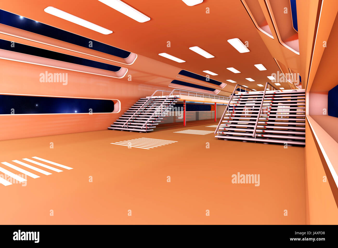 Space station Interior. 3D Architecture visualization Stock Photo - Alamy