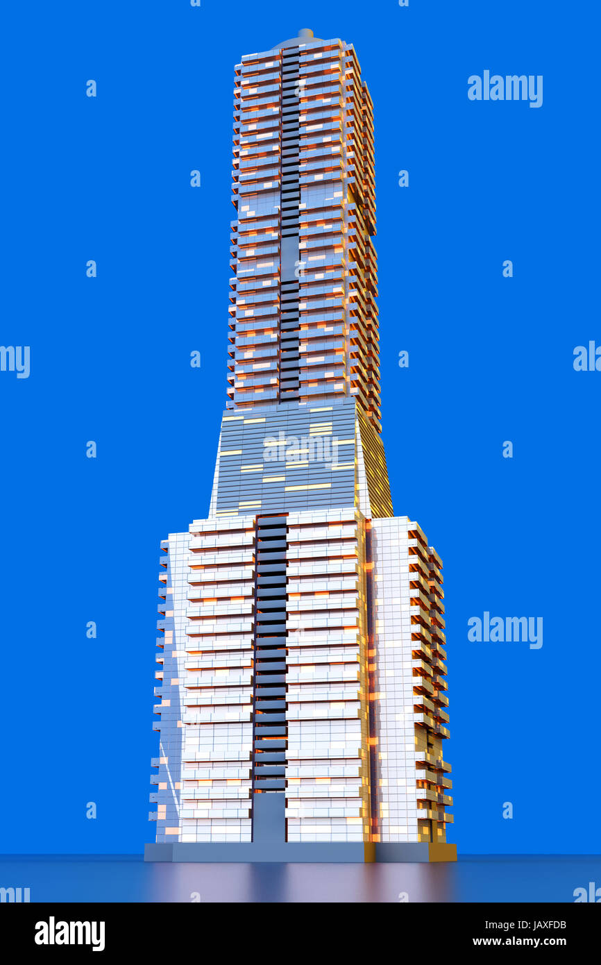 A contemporary skyscraper. 3D rendered Illustration Stock Photo - Alamy