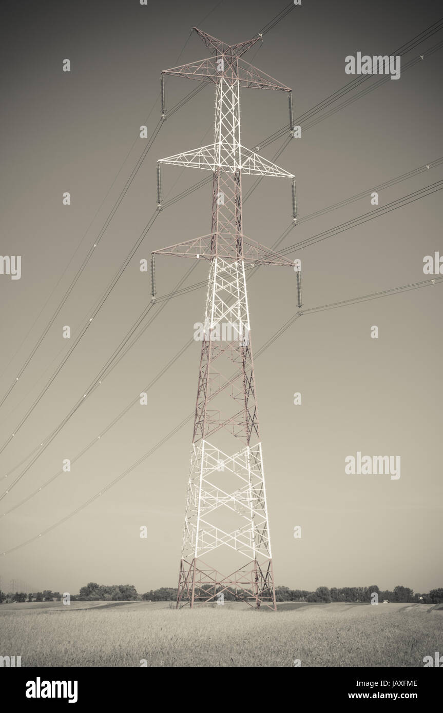 Pylon and transmission power line Stock Photo - Alamy