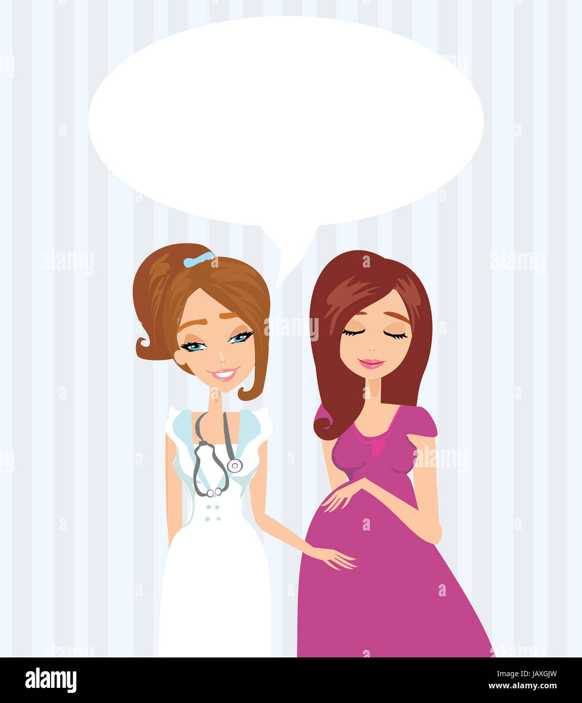 Illustration of a Pregnant Woman Having a Prenatal Checkup Stock Photo ...