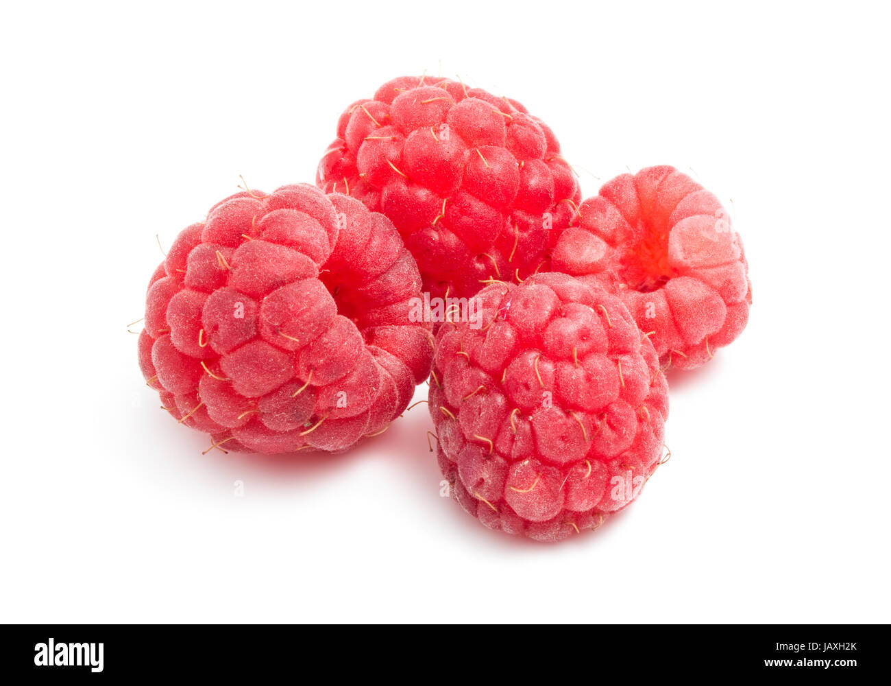 Ripe red raspberries isolated on white background Stock Photo - Alamy