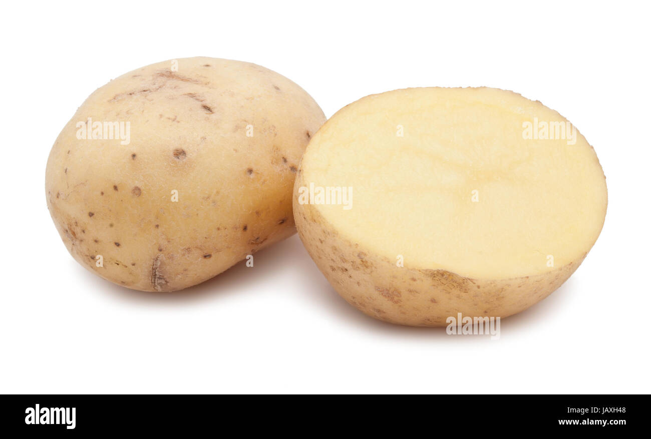 New fresh potatoes isolated on white background Stock Photo - Alamy