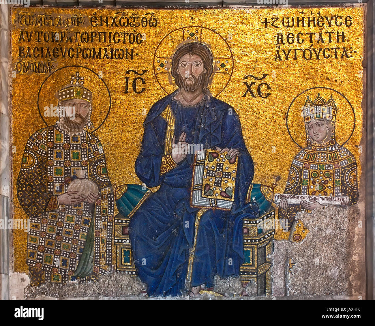 Byzantine wall mosaic in Hagia Sophia, Istanbul Stock Photo - Alamy