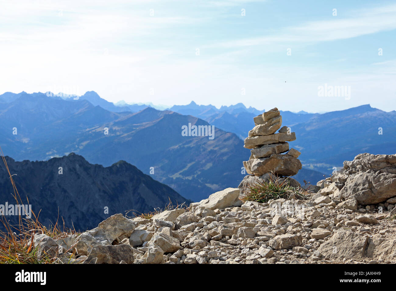 hiking at the nebelhorn Stock Photo - Alamy