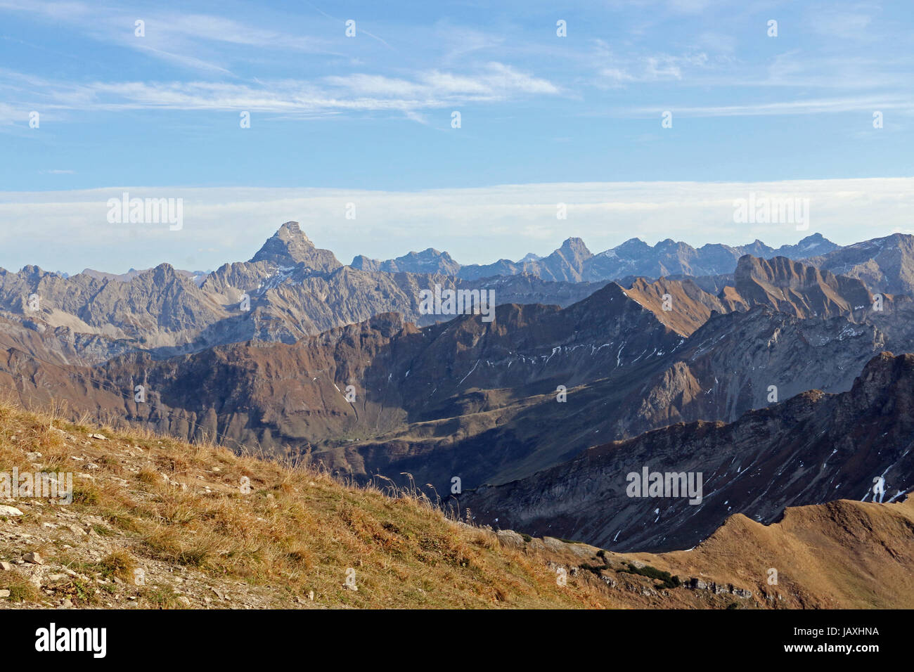 hiking at nebelhorn Stock Photo - Alamy