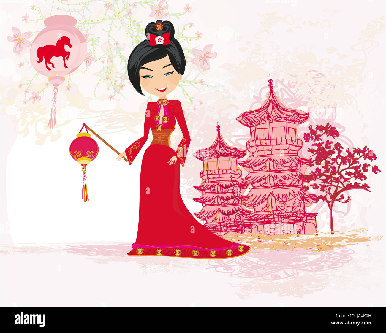 geisha celebrated Chinese New Year Stock Photo - Alamy