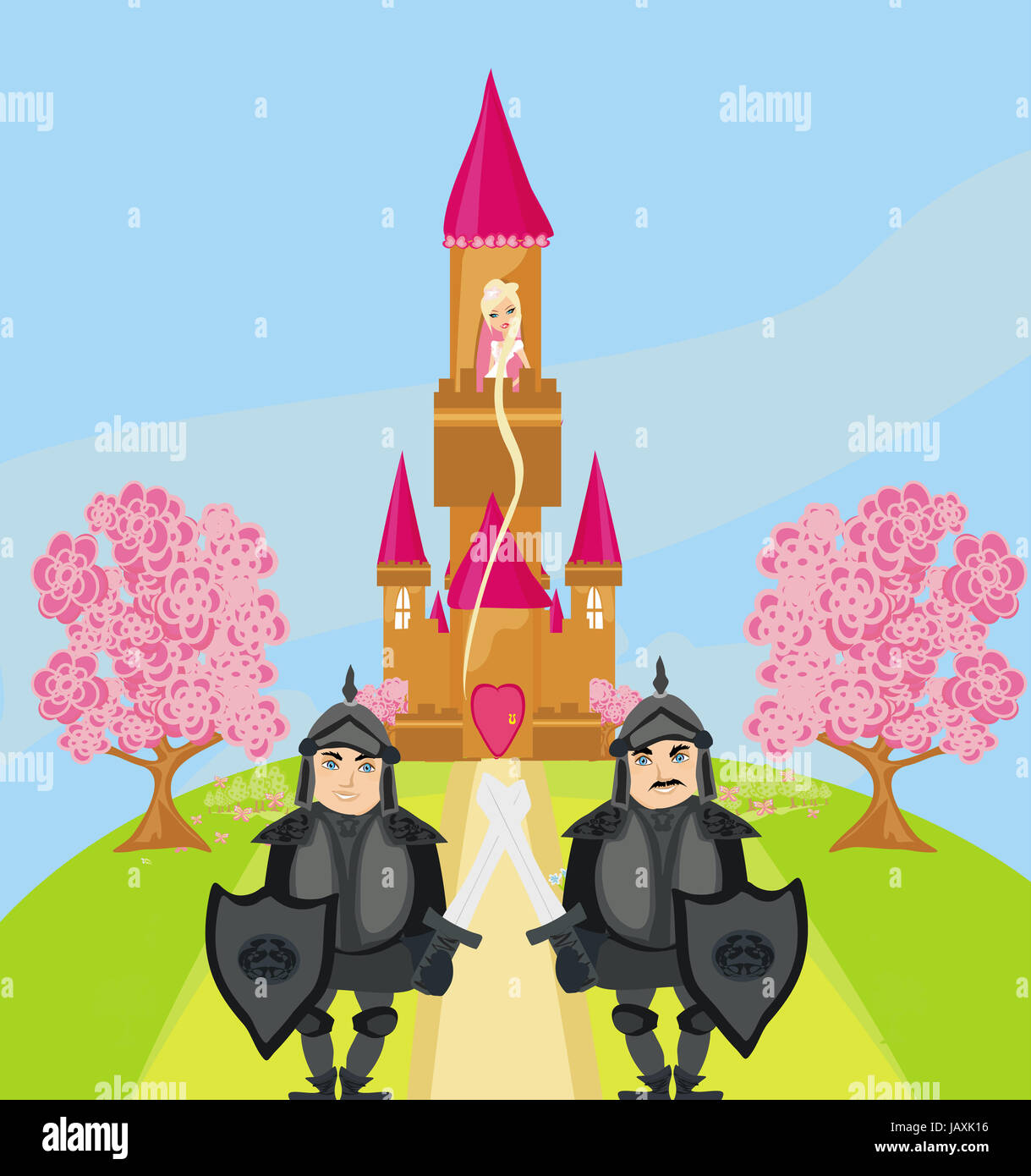 Knights guard the entrance to the castle Stock Photo - Alamy